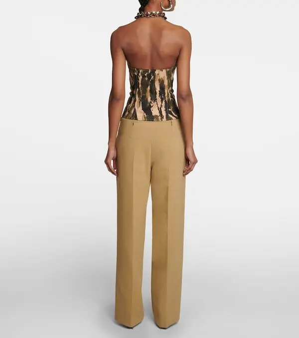 DION LEE Printed Twill Corset Top