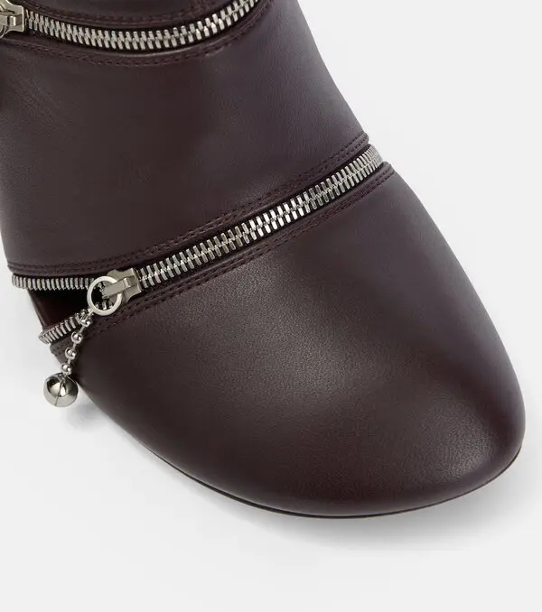 Burberry Peep Leather Ankle Boots