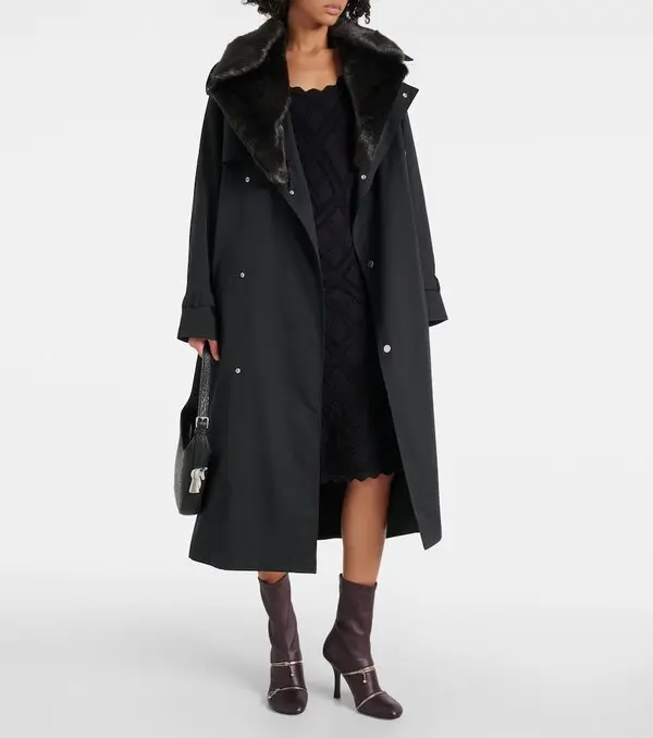 Burberry Peep Leather Ankle Boots