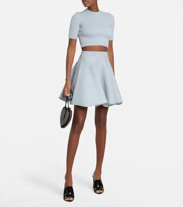 Alaïa Wool Blend Cropped Sweater