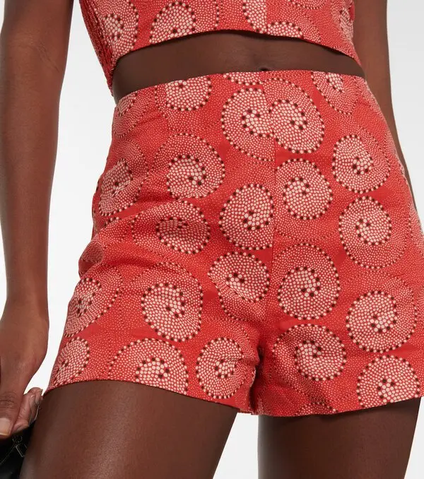 Staud Oscar Printed Linen Shorts