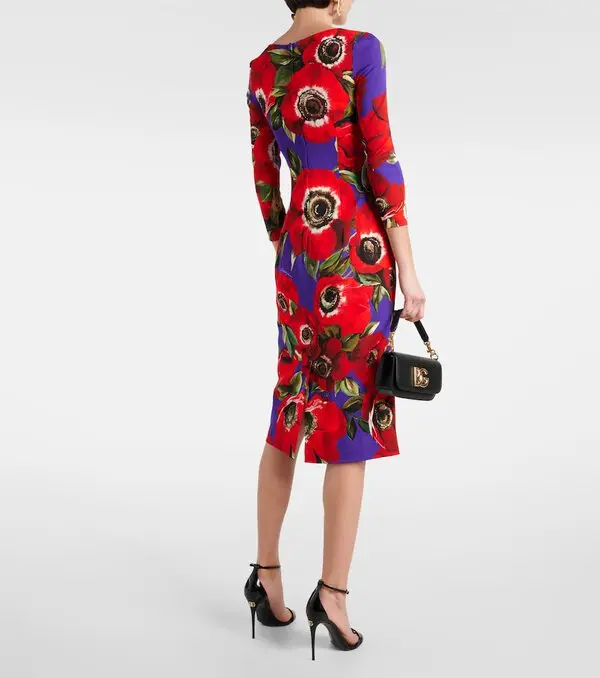 Dolce & Gabbana Floral Silk-blend Midi Dress