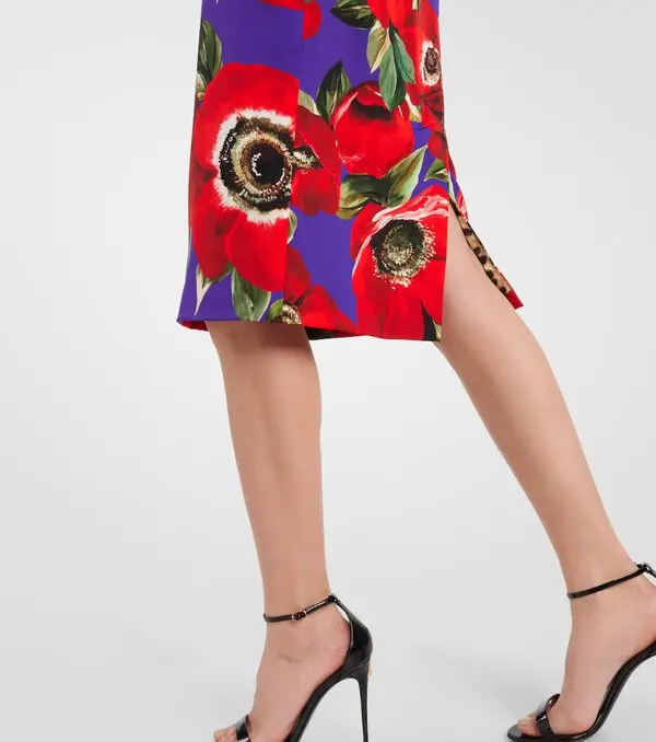 Dolce & Gabbana Floral Silk-blend Midi Dress