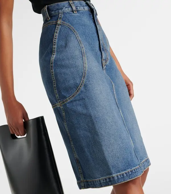 Alaïa Denim Pencil Skirt