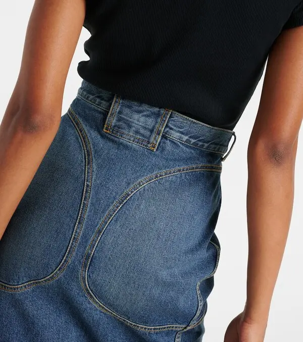 Alaïa Denim Pencil Skirt