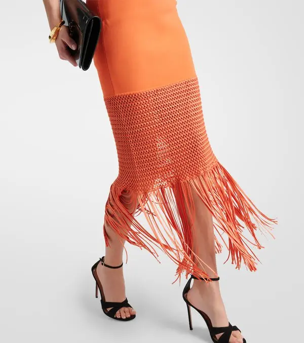 Galvan Fringed Midi Dress