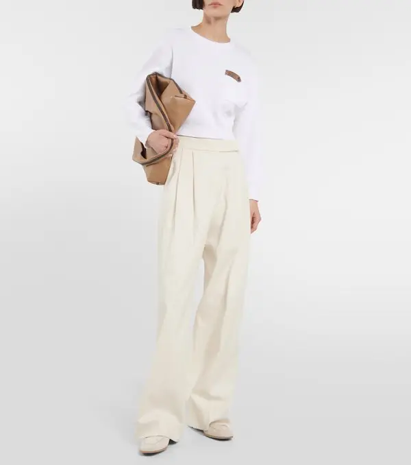 Brunello Cucinelli Cropped Cotton Jersey Sweater