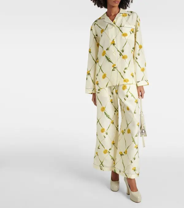 Burberry Floral Silk Poplin Pajama Shirt - Multicoloured