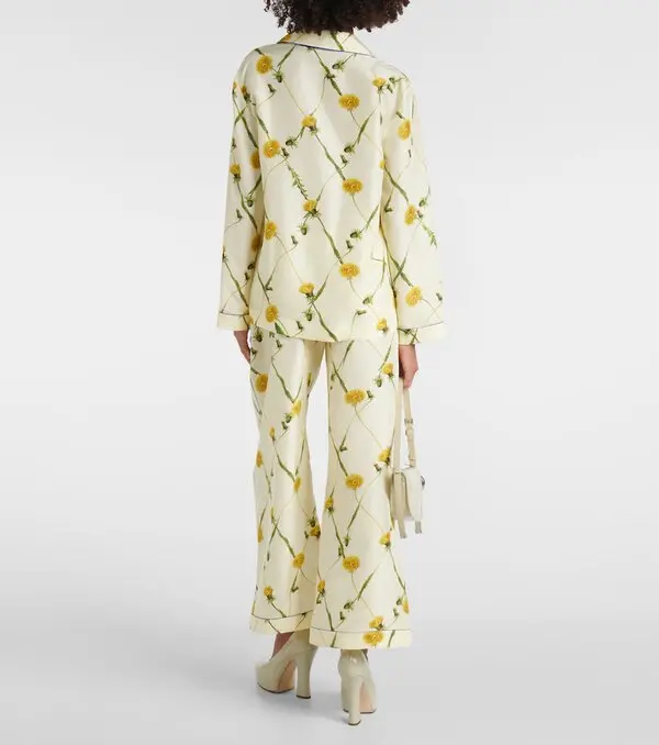 Burberry Floral Silk Poplin Pajama Shirt - Multicoloured