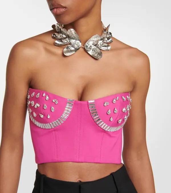 AREA Crystal-embellished Bustier