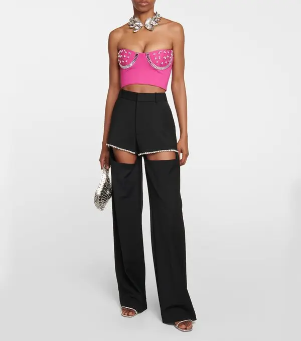 AREA Crystal-embellished Bustier
