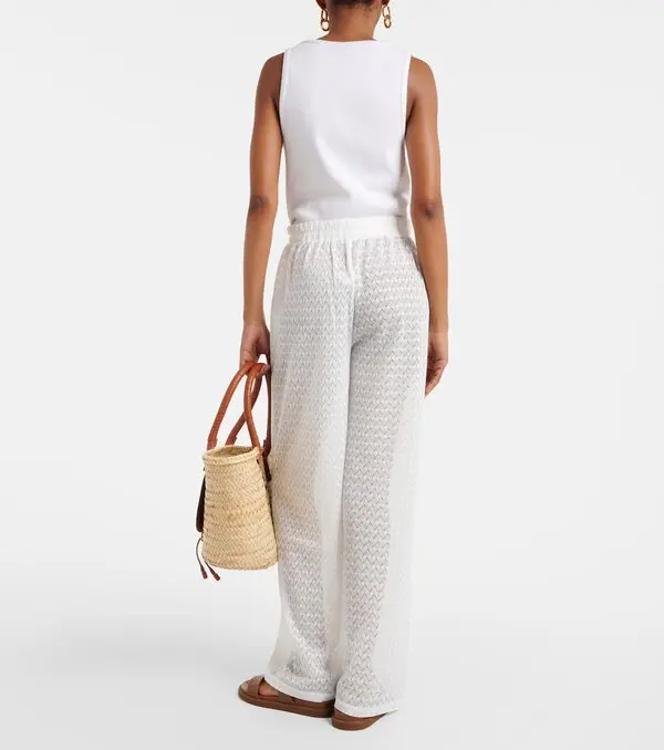 Melissa Odabash Sienna Open-knit Wide-leg Pants
