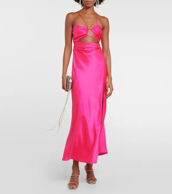 THE SEI Asymmetric Silk Satin Gown