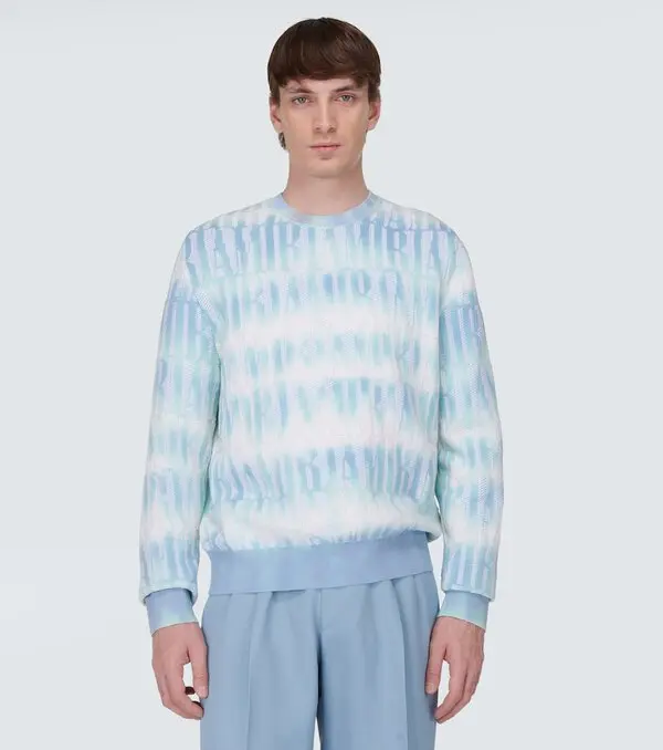 Amiri Logo Cotton And Cashmere-blend Sweater