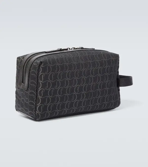 CHRISTIAN LOUBOUTIN Zip N Flap Logo Jacquard Pouch