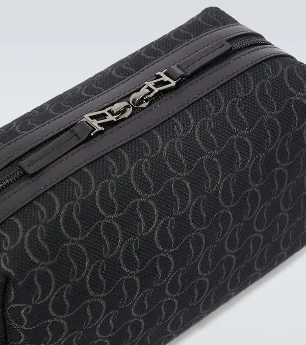CHRISTIAN LOUBOUTIN Zip N Flap Logo Jacquard Pouch