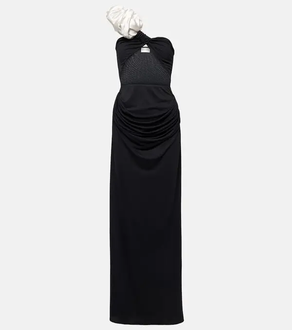Magda Butrym One-shoulder Gown With Ruffled Detail - Black