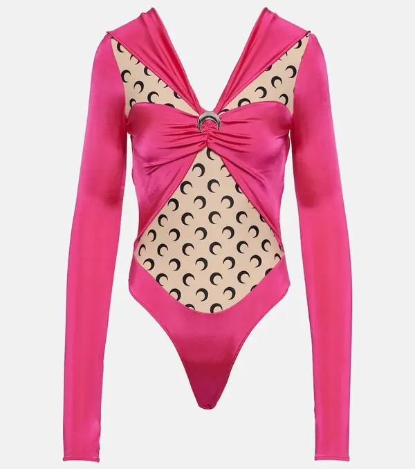 MARINE SERRE Regenerated Jersey Bodysuit - Multicoloured