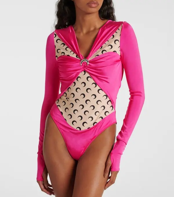 MARINE SERRE Regenerated Jersey Bodysuit - Multicoloured