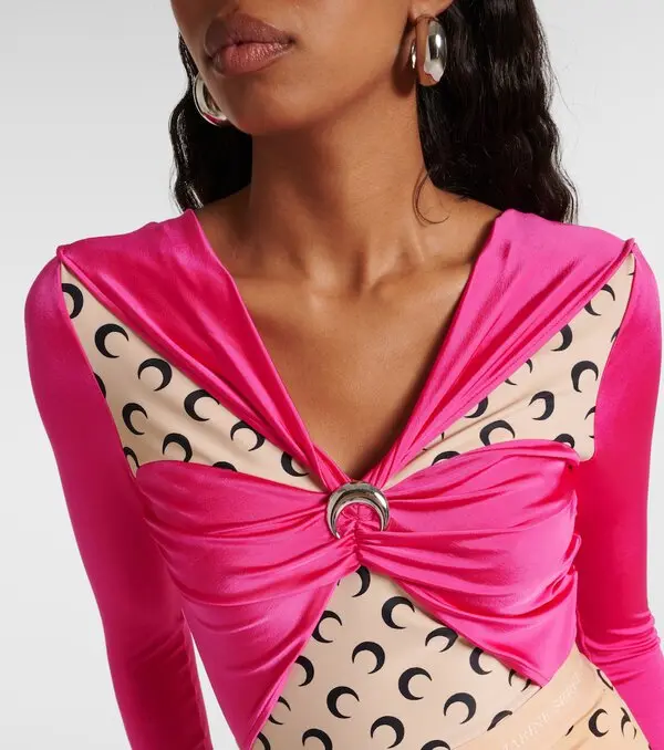MARINE SERRE Regenerated Jersey Bodysuit - Multicoloured