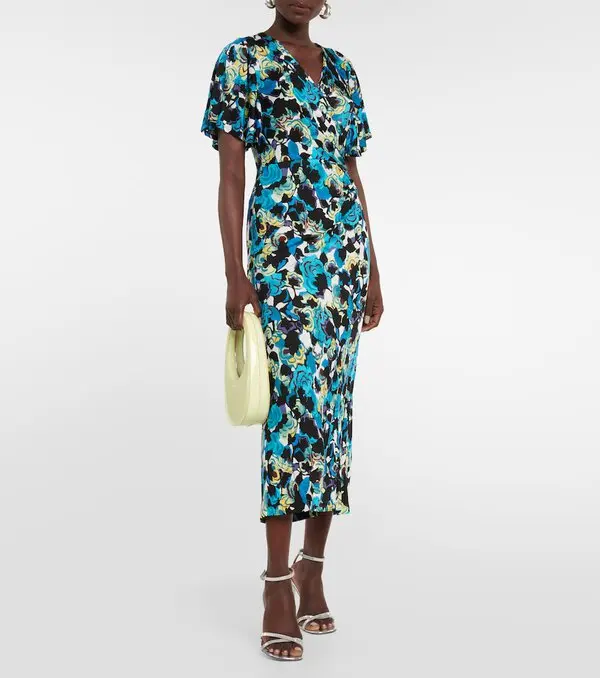 Diane Von Furstenberg Zetna Floral Jersey Midi Dress