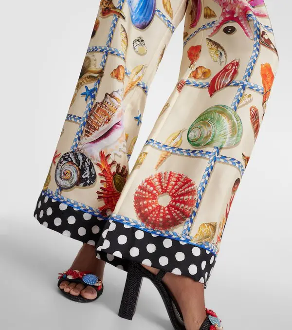 Dolce & Gabbana Capri Printed Silk Satin Palazzo Pants