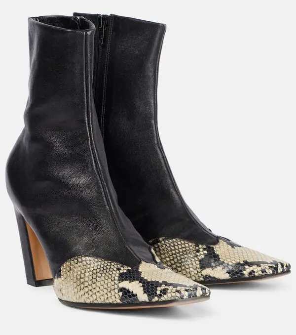 Khaite Nevada Leather Ankle Boots - Multicoloured
