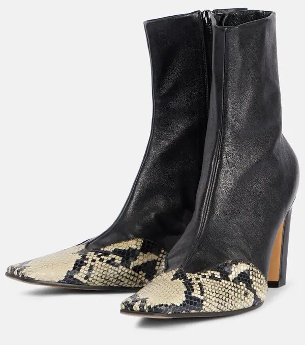 Khaite Nevada Leather Ankle Boots
