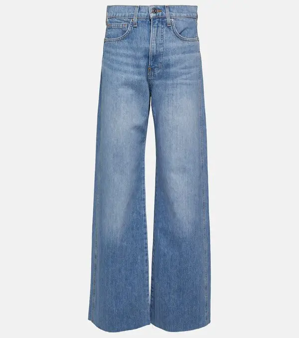 Veronica Beard Taylor High-rise Wide-leg Jeans In Bright Lakeshore - Blue