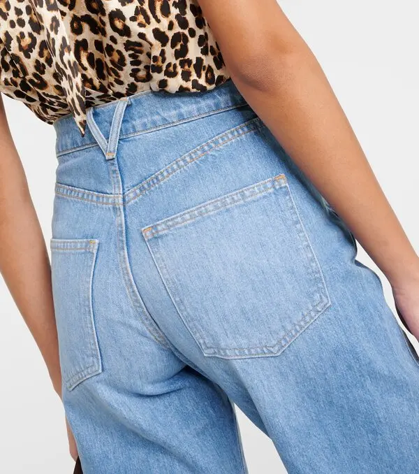 Veronica Beard Taylor High-rise Wide-leg Jeans In Bright Lakeshore