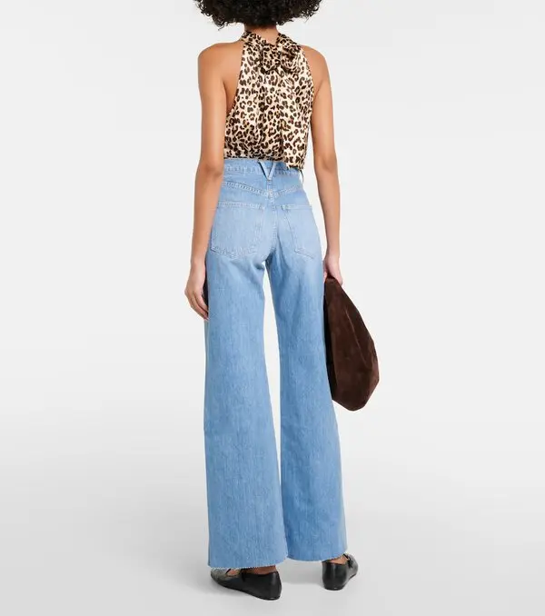 Veronica Beard Taylor High-rise Wide-leg Jeans In Bright Lakeshore