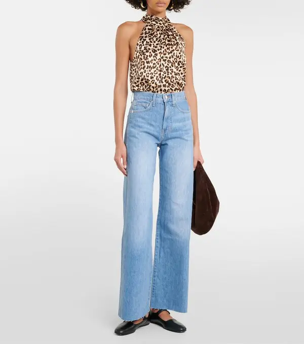 Veronica Beard Taylor High-rise Wide-leg Jeans In Bright Lakeshore