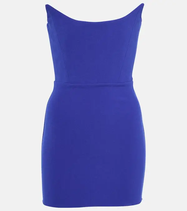 Alex Perry Strapless Crepe Mini Dress - Blue