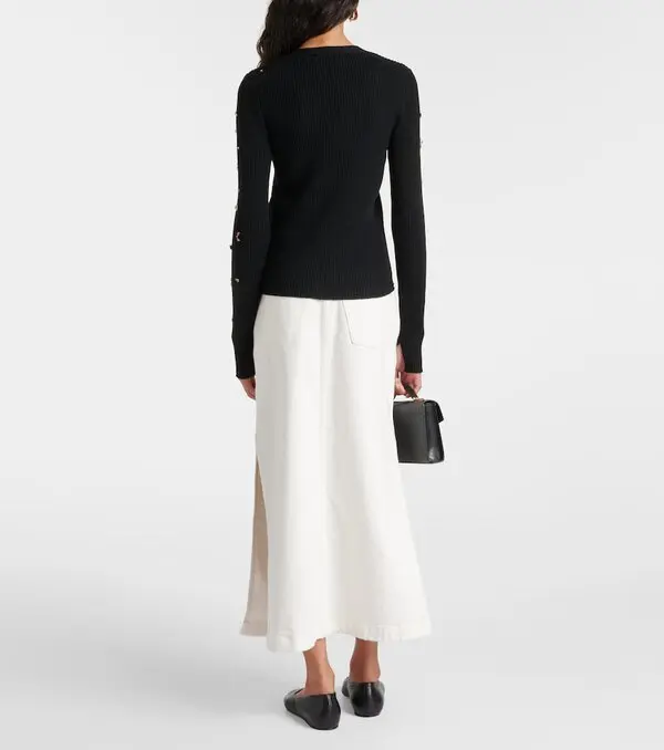 Dorothee Schumacher Embellished Merino Embellished Wool Cardigan