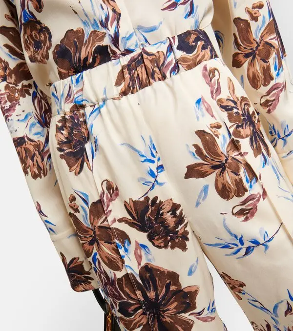 JIL SANDER Floral High-rise Wide-leg Trousers