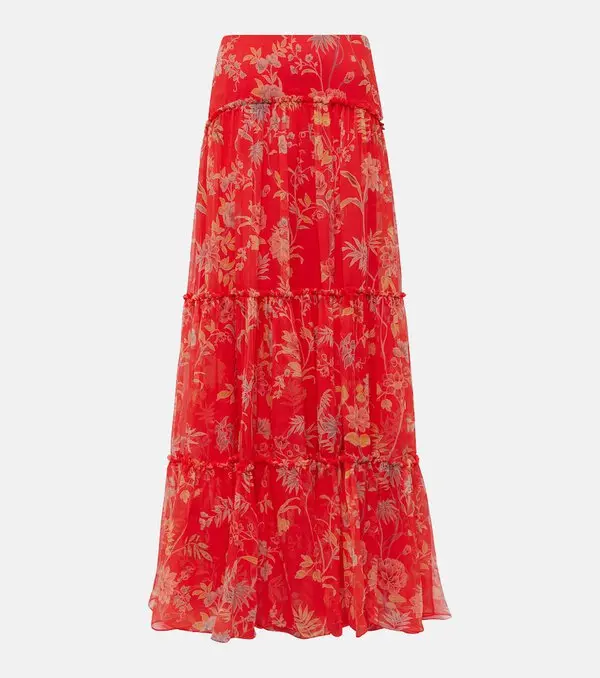 Etro Floral Silk Maxi Skirt