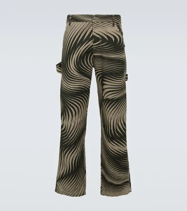 Dries Van Noten Cotton And Linen Wide-leg Trousers - Multicoloured