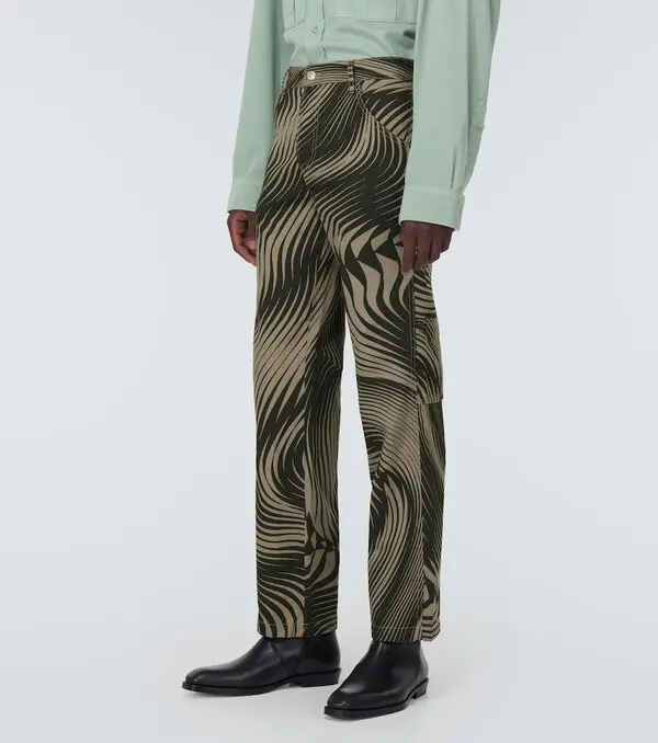 Dries Van Noten Cotton And Linen Wide-leg Trousers