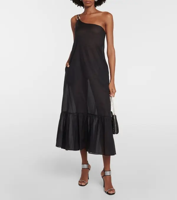 Stella McCartney One-shoulder Cotton Midi Dress