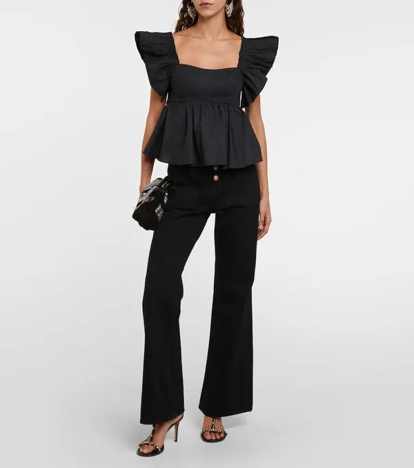 Ulla Johnson Lou High-rise Flared Jeans - Black