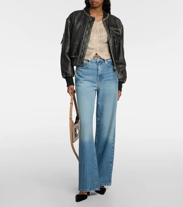 FRAME Le Jane High-rise Wide-leg Jeans In Varsity Blues - Blue
