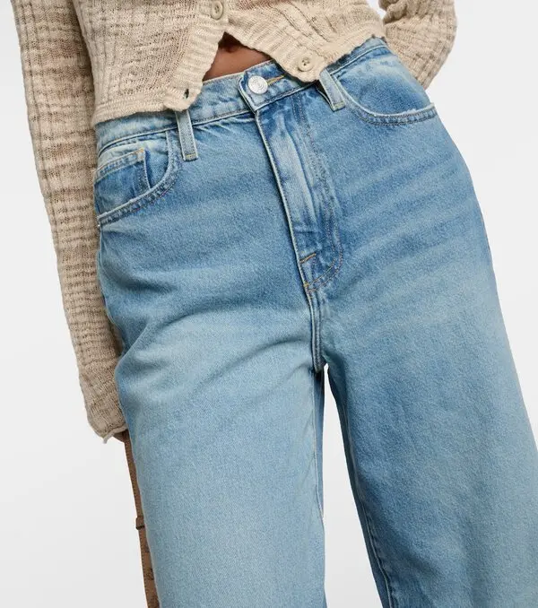 FRAME Le Jane High-rise Wide-leg Jeans In Varsity Blues - Blue