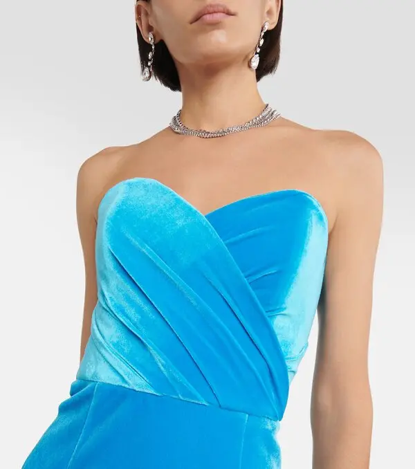 Rebecca Vallance Bernadette Velvet Gown - Blue