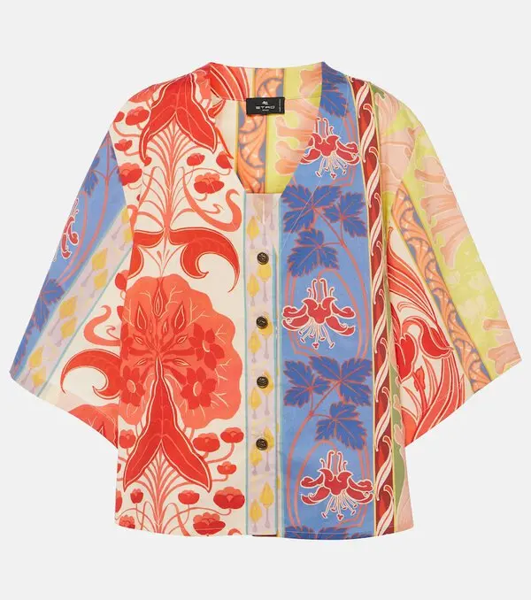 Etro Printed Oversized Cotton-blend Shirt - Multicoloured