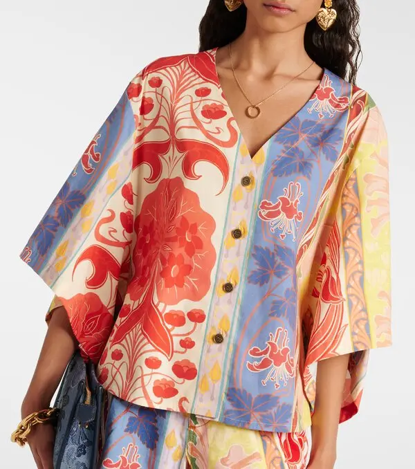 Etro Printed Oversized Cotton-blend Shirt