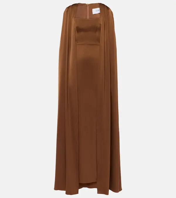 Alex Perry Caped Satin Gown