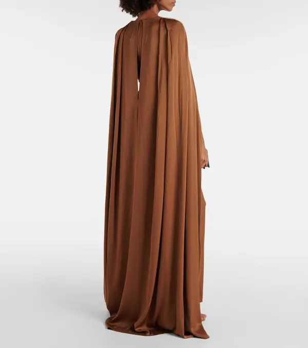 Alex Perry Caped Satin Gown