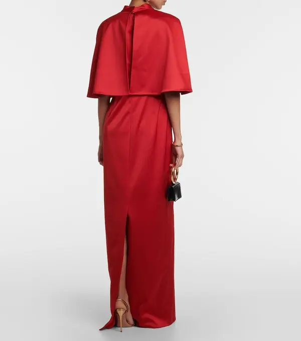 Carolina Herrera Satin Cape Gown