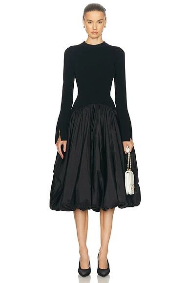 Simkhai Kenlie Mock Neck Midi Dress - Black