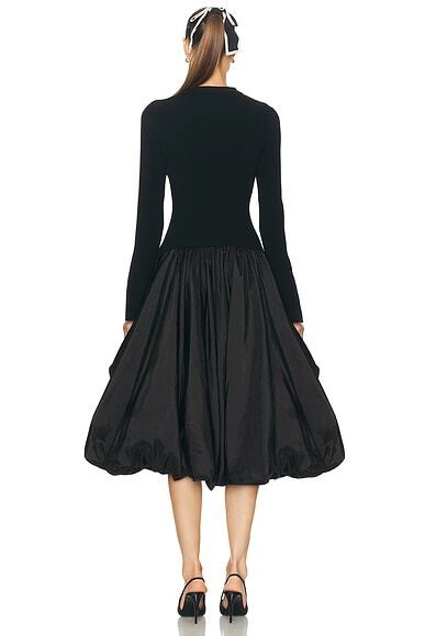 Simkhai Kenlie Mock Neck Midi Dress - Black